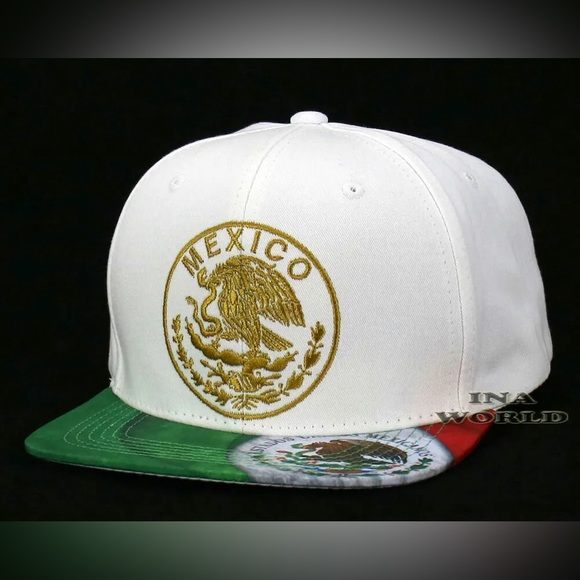 Accessories | Mexican Mexico Hat Federal Logo Eagle Flag Flat Bill ...
